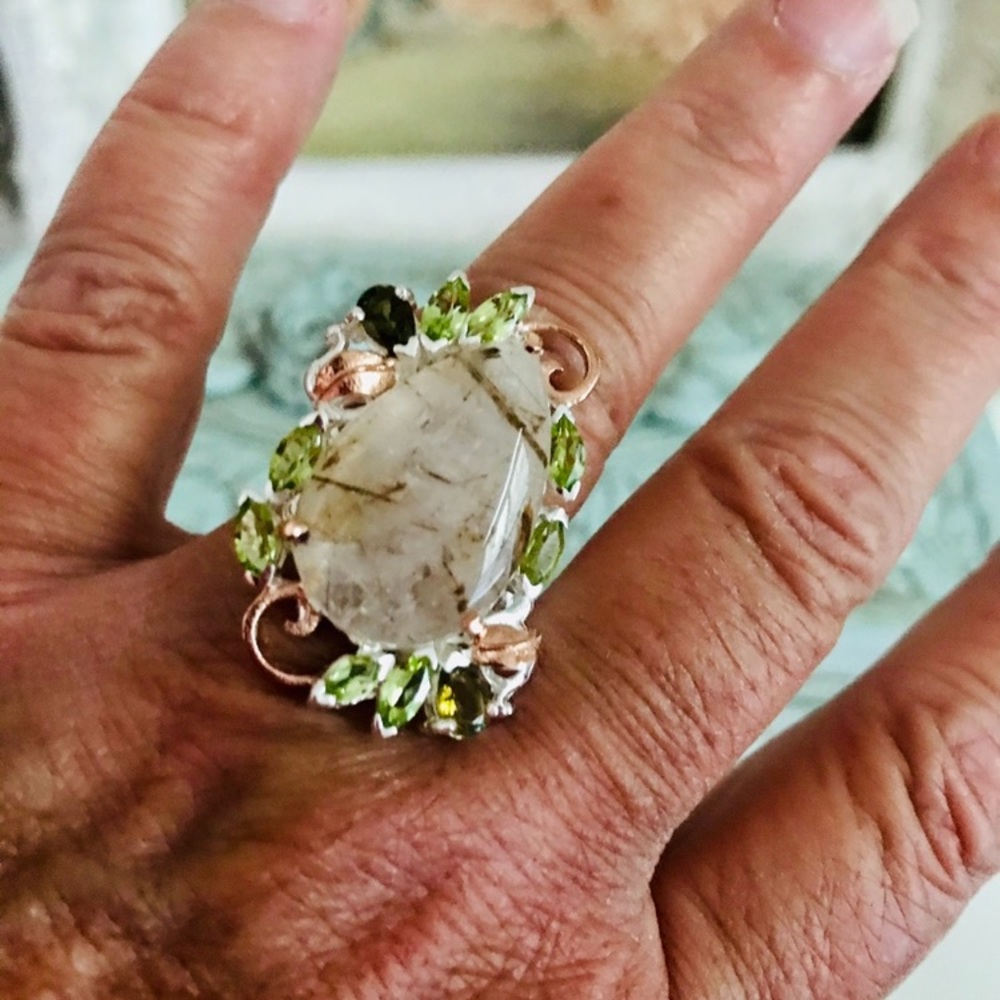 Authentic Rutilated Golden Hair Quartz Ring - Gem